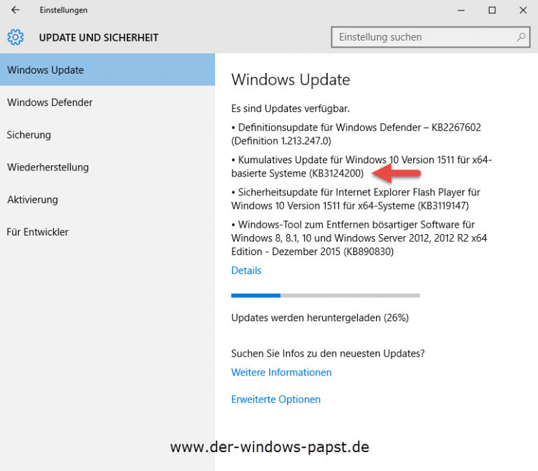 Windows 10 Update KB3124200 Fehlerbereinigung - Der Windows Papst - IT ...
