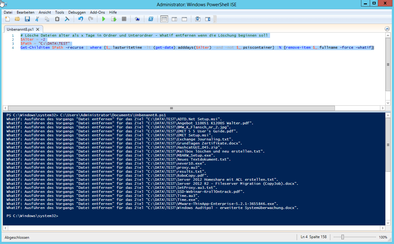 Powershell File - Lösche Dateien älter als x Tage in Ordner und ...