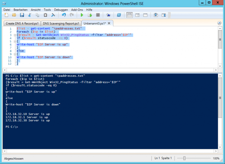 Powershell - Ping Serverliste - Der Windows Papst - IT Blog Walter