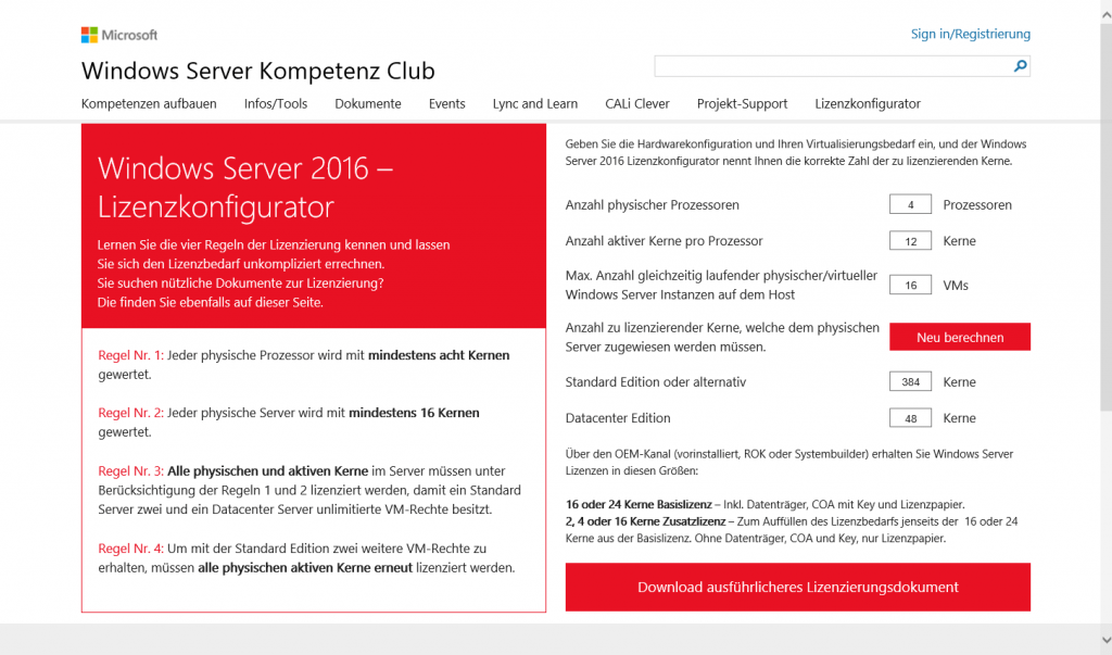 Server 2016 Lizenzkonfigurator - die 4 Regeln - Der Windows Papst - IT Blog Walter