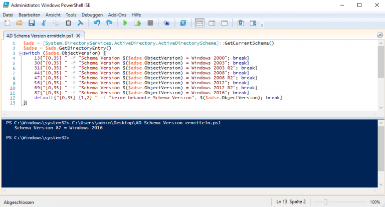 Powershell AD - Schemaversion ermitteln - Der Windows Papst - IT Blog ...