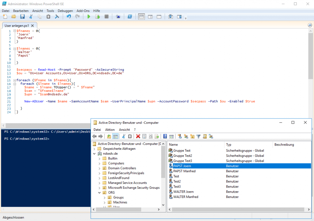 Powershell AD - Test Accounts anlegen - Der Windows Papst - IT Blog Walter