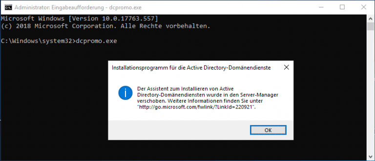 DCPROMO.EXE unter Windows Server 2016/2019 - Der Windows Papst - IT ...