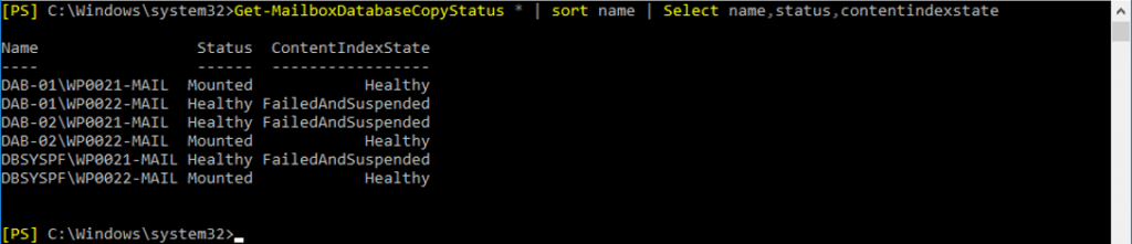 Exchange 2016 ContentIndexStatus FailedAndSuspended - Der Windows Papst - IT Blog Walter