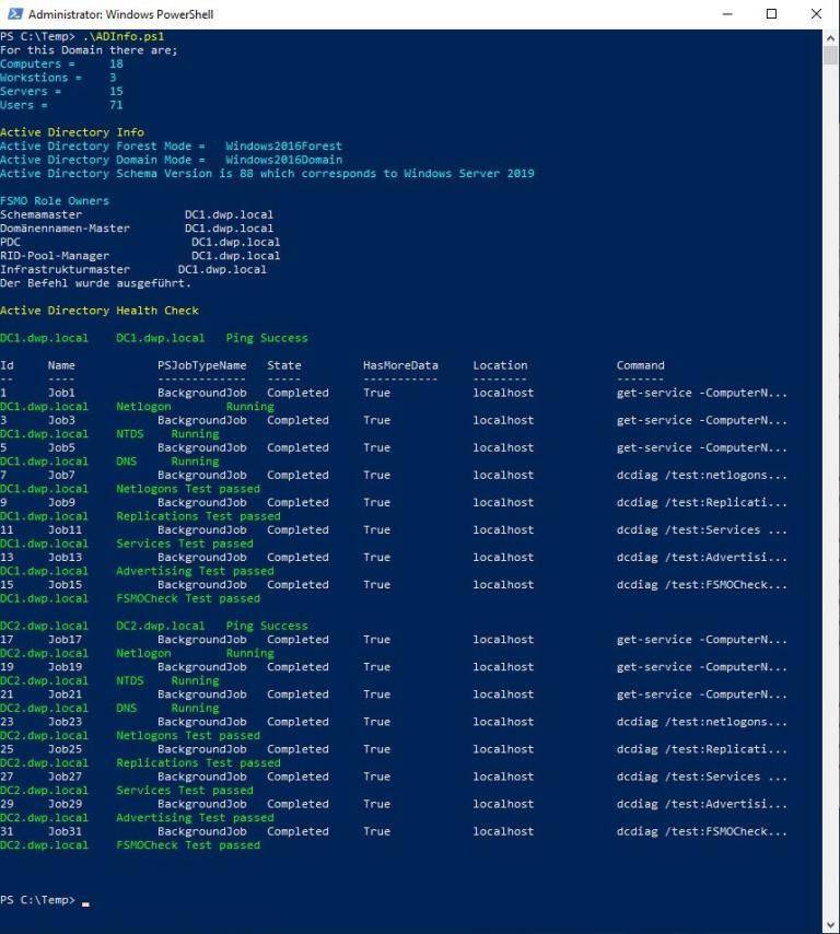 ADInfo Health Check - Der Windows Papst - IT Blog Walter