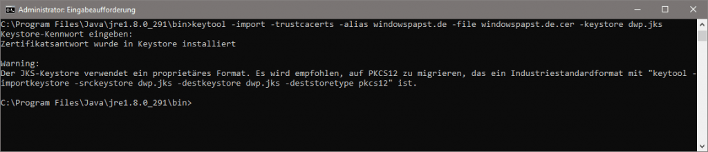 SAN-Zertifikat mit Keytool für Tomcat oder IIS - Der Windows Papst - IT ...