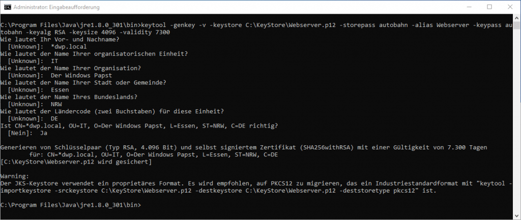 Keytool Zertifikatsanforderung und Chain - Der Windows Papst - IT Blog ...