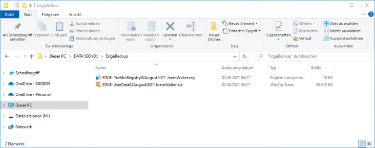 EDGEProfiles Backup and Restore - Der Windows Papst - IT Blog Walter