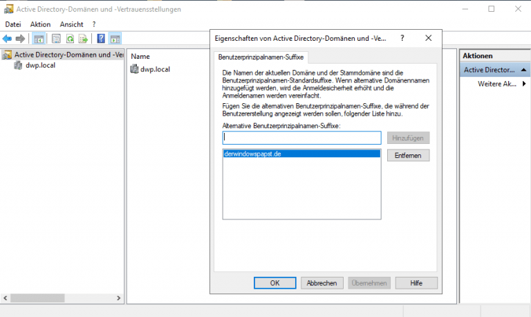 User Principal Names UPN managen - Der Windows Papst - IT Blog Walter