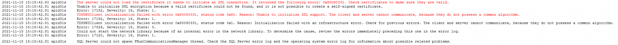 The server could not load the certificate Error 0x80090331 - Der ...
