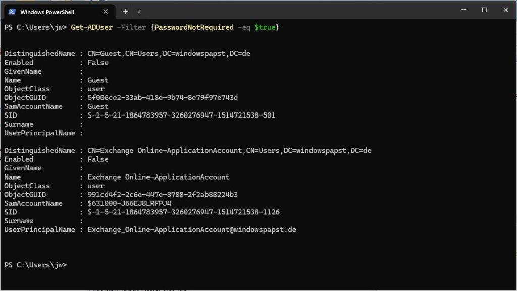 Password Not Required Active Directory - Der Windows Papst - IT Blog Walter