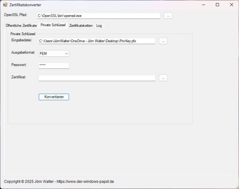 OpenSSL Certificate Converter - Der Windows Papst - IT Blog Walter