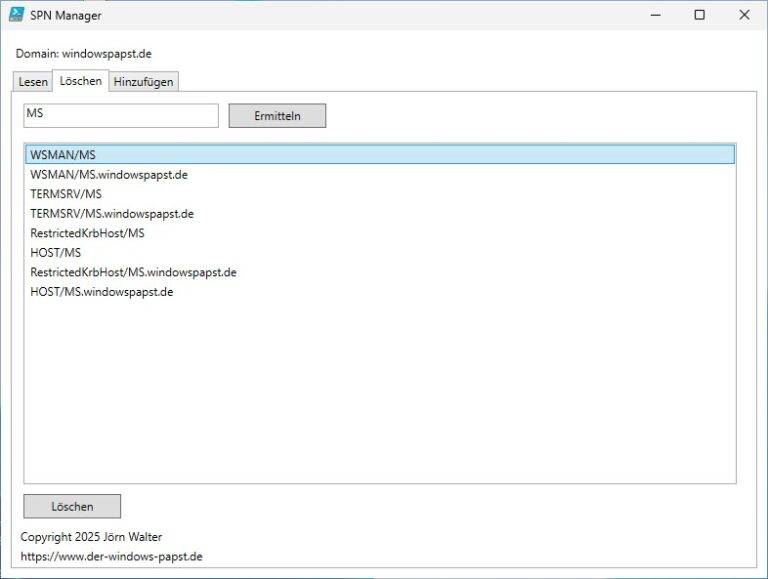 Service Principal Name Manager - Der Windows Papst - IT Blog Walter