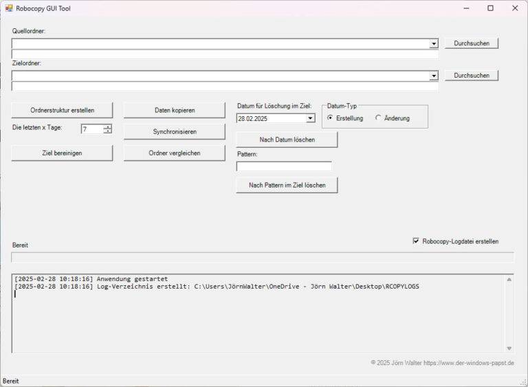 RoboCopy Powershell GUI - Der Windows Papst - IT Blog Walter