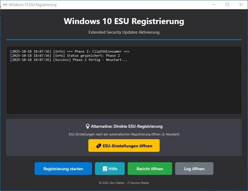Windows 10 ESU Registrierungs-Tool - Der Windows Papst - IT Blog Walter